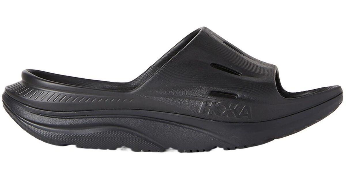 Hoka One One Open-Toed Slippers in Black for Men | Lyst