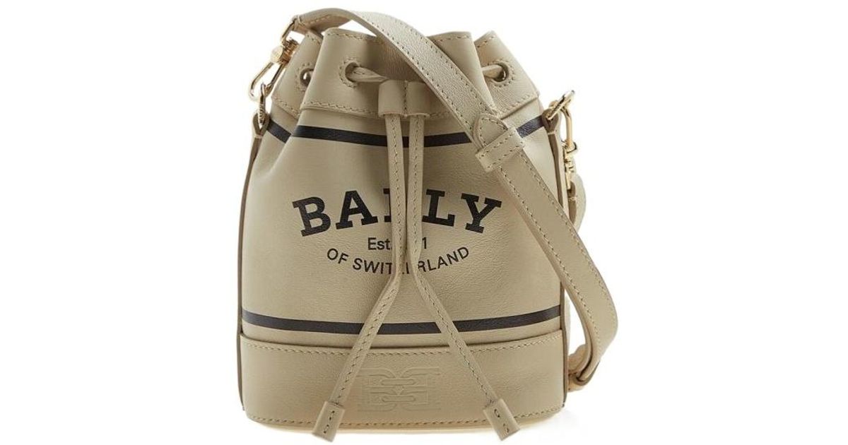 Bally Cleo Logo Shoulder Bag in Natural | Lyst