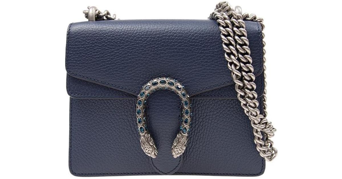 Gucci Dionysus Small Leather Bag in Blue | Lyst