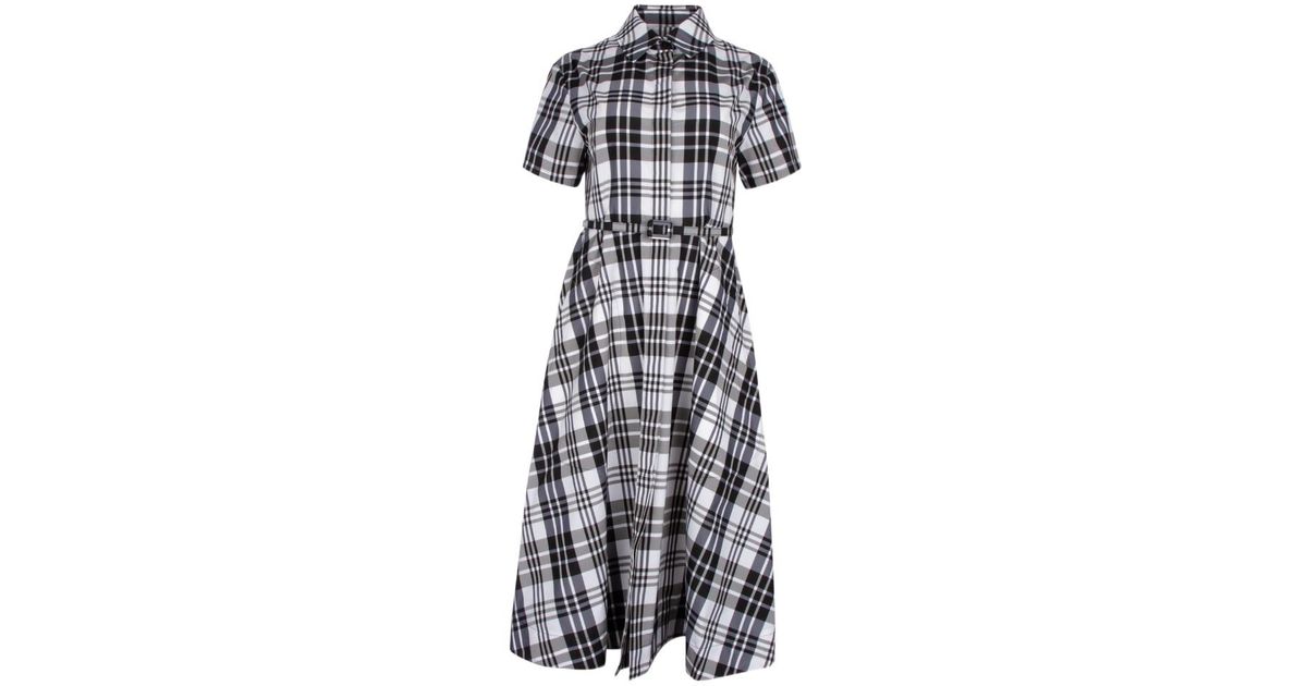 Dior Logo Plaid Dress in White | Lyst