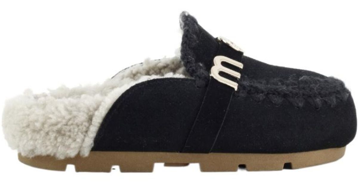 Mou Big Letter Logo Muller Shoes in Blue | Lyst