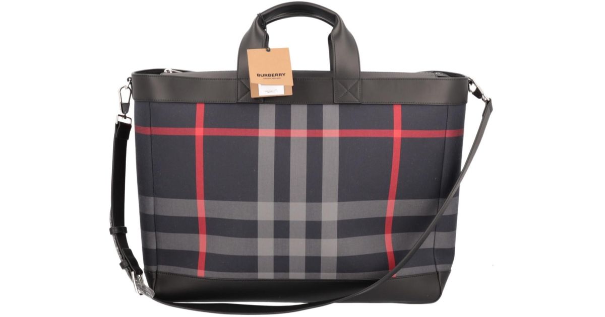 Burberry Plaid Shoulder Bag in Black for Men | Lyst