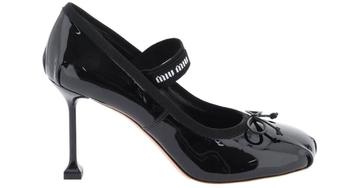 Miu Miu Round-Headed High Heels in Black | Lyst
