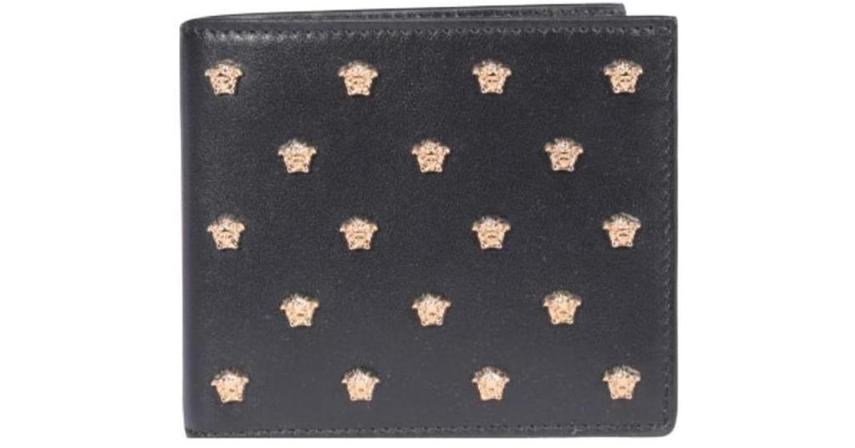 Versace Medusa-Stud Bi-Fold Wallet in Blue for Men | Lyst