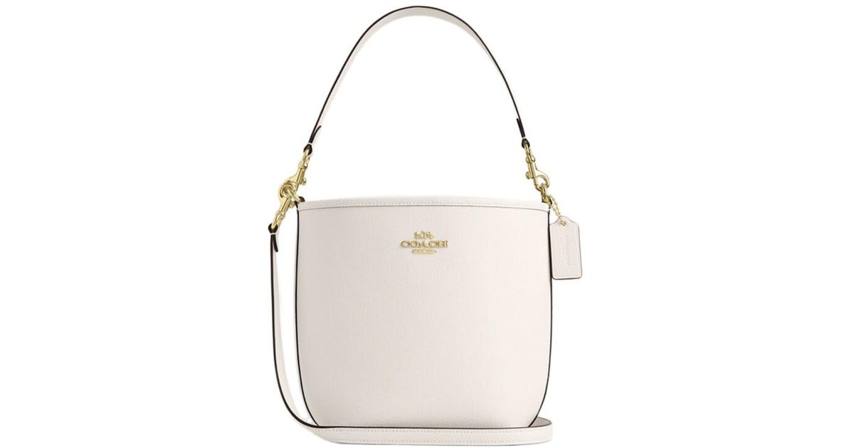 COACH Logo Pattern Shoulder Bag in White | Lyst