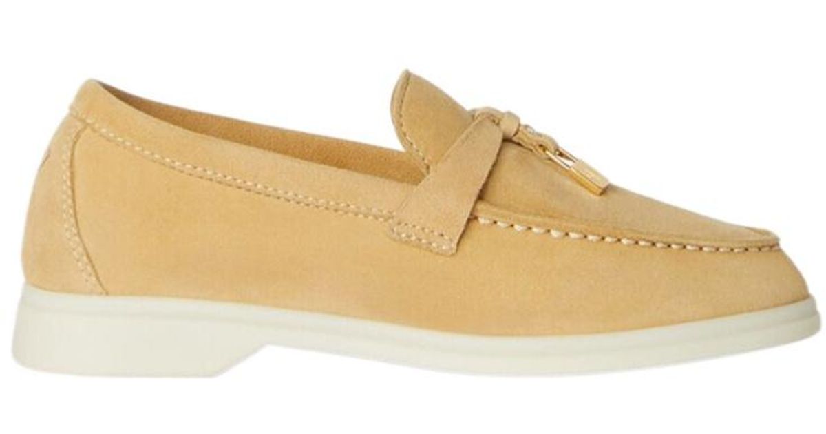 Loro Piana Summer Charms Walk Lock-Trimmed Casual Shoes in Natural | Lyst