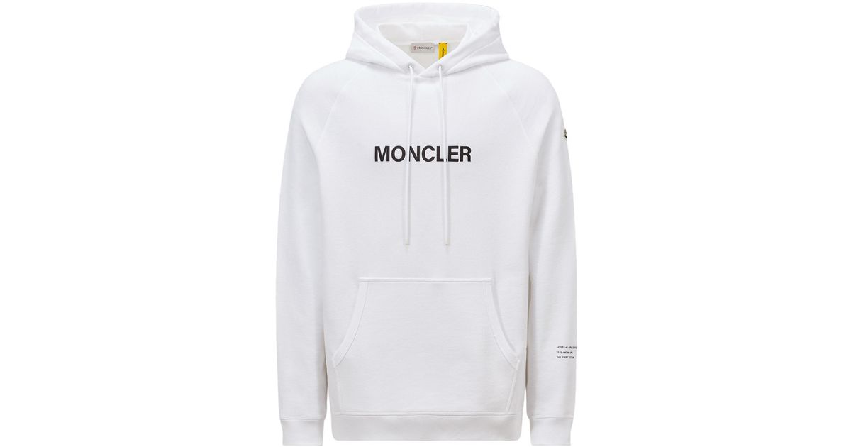 Moncler X Frgmt Cartoon Logo Cotton Hoodie in White for Men | Lyst