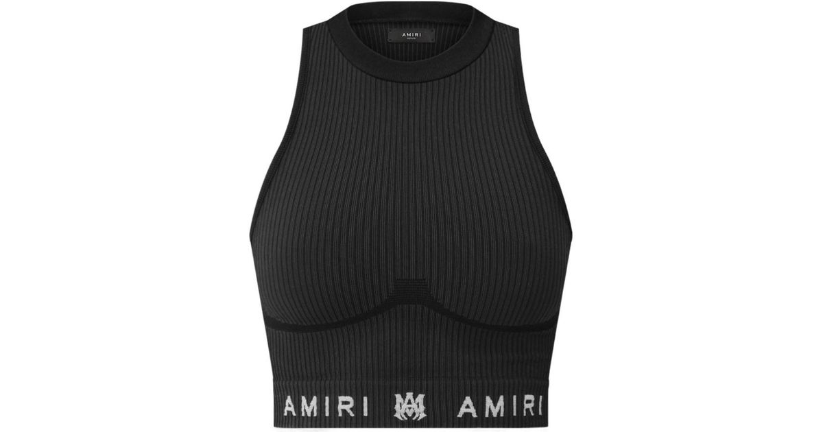 Amiri Rib Seamless Vest in Black | Lyst