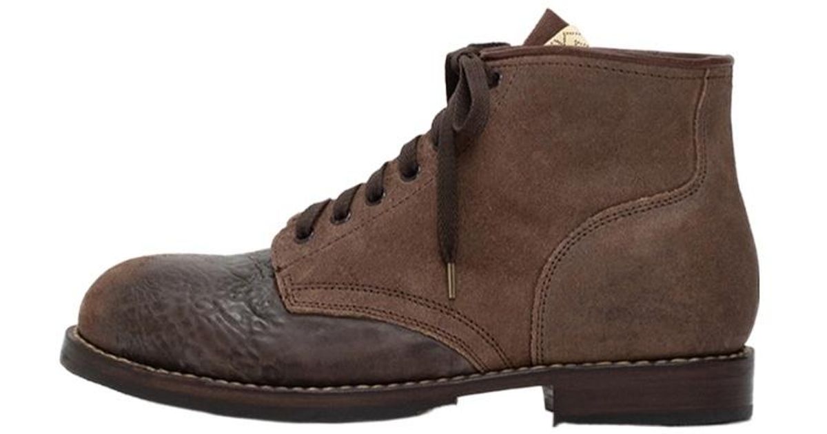 Visvim Round-Head Short Boots in Brown for Men | Lyst