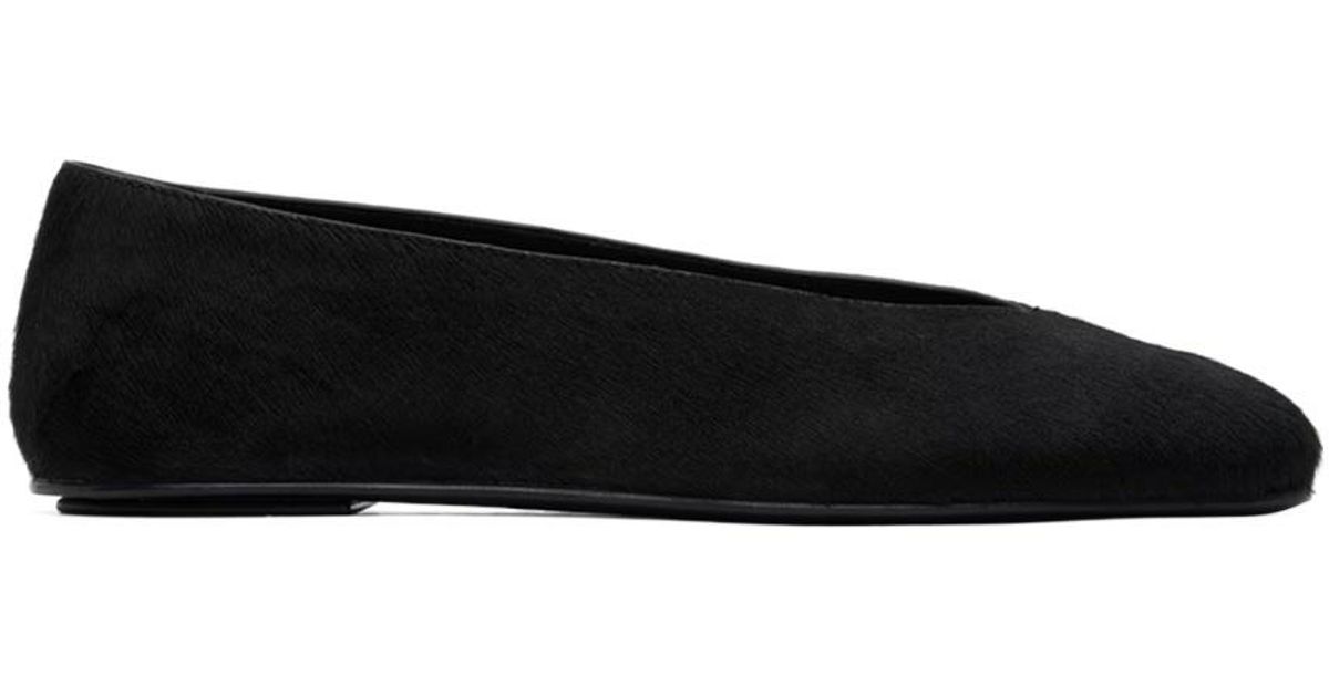 The Row Eva Two Flat Ballet Shoes in Black | Lyst