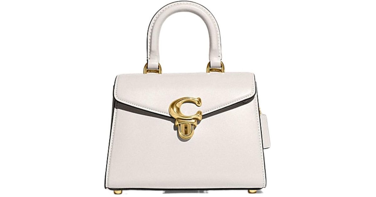 COACH Sammy Leather Top Handle Bag in Natural | Lyst