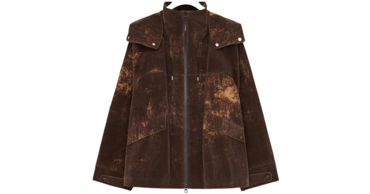 Loewe Long-Sleeved Casual Jacket in Brown for Men | Lyst