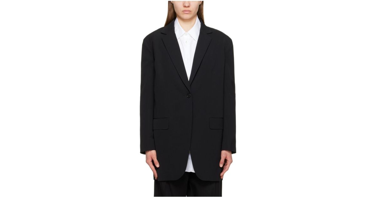 The Row Logo Wool Suit Jacket in Black | Lyst