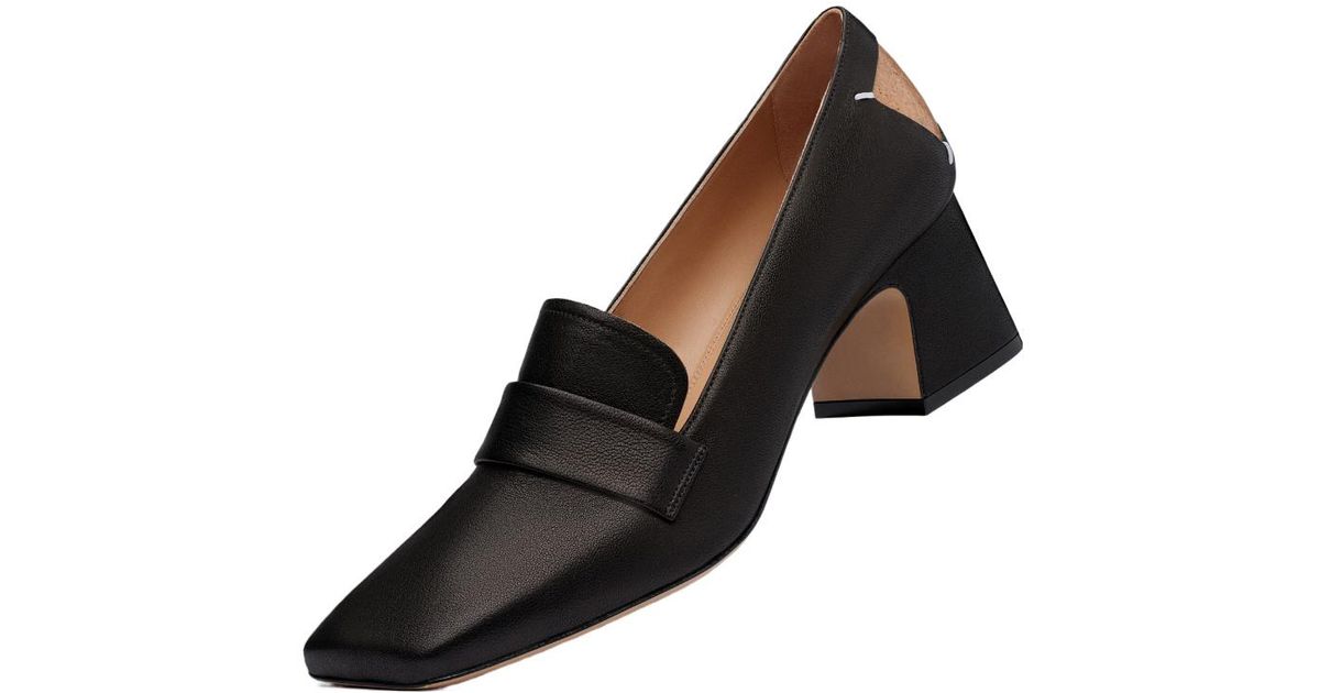 Maison Margiela Four-Stitches Square Toe Loafers in Black | Lyst