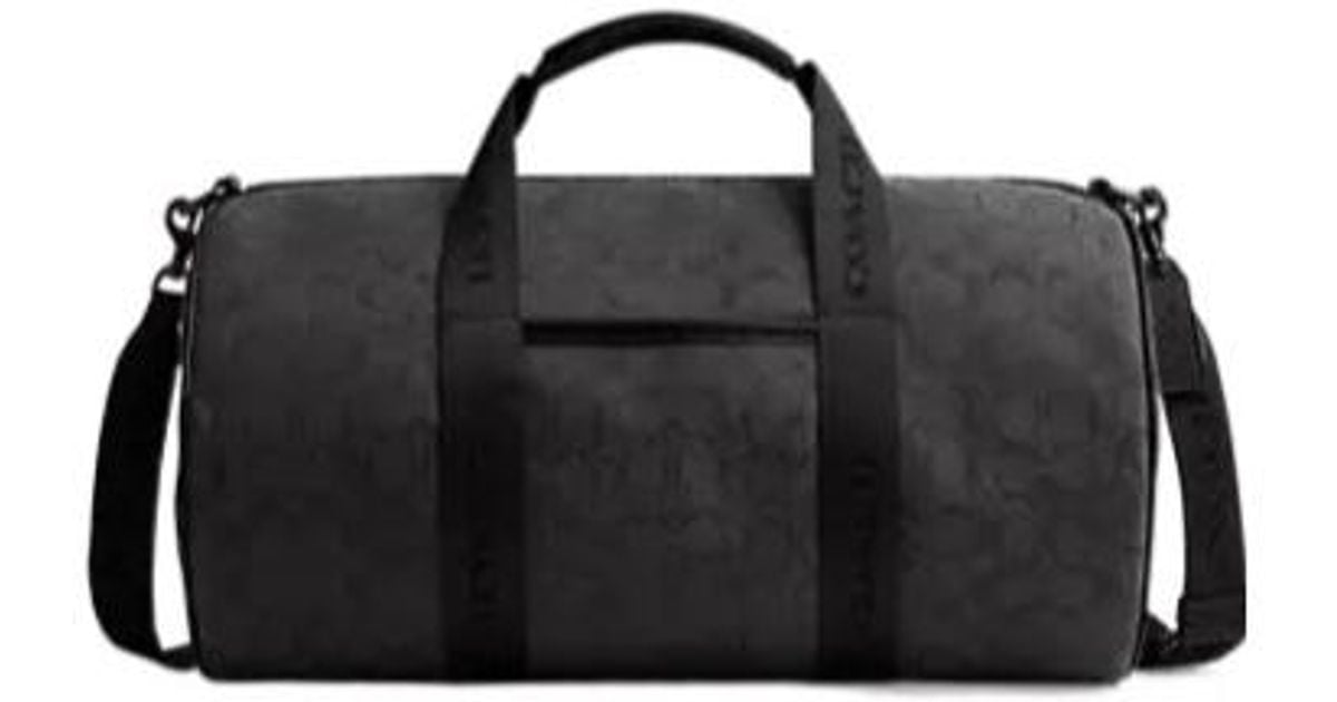 COACH Signature Jacquard Theo Duffle Bag in Black for Men | Lyst
