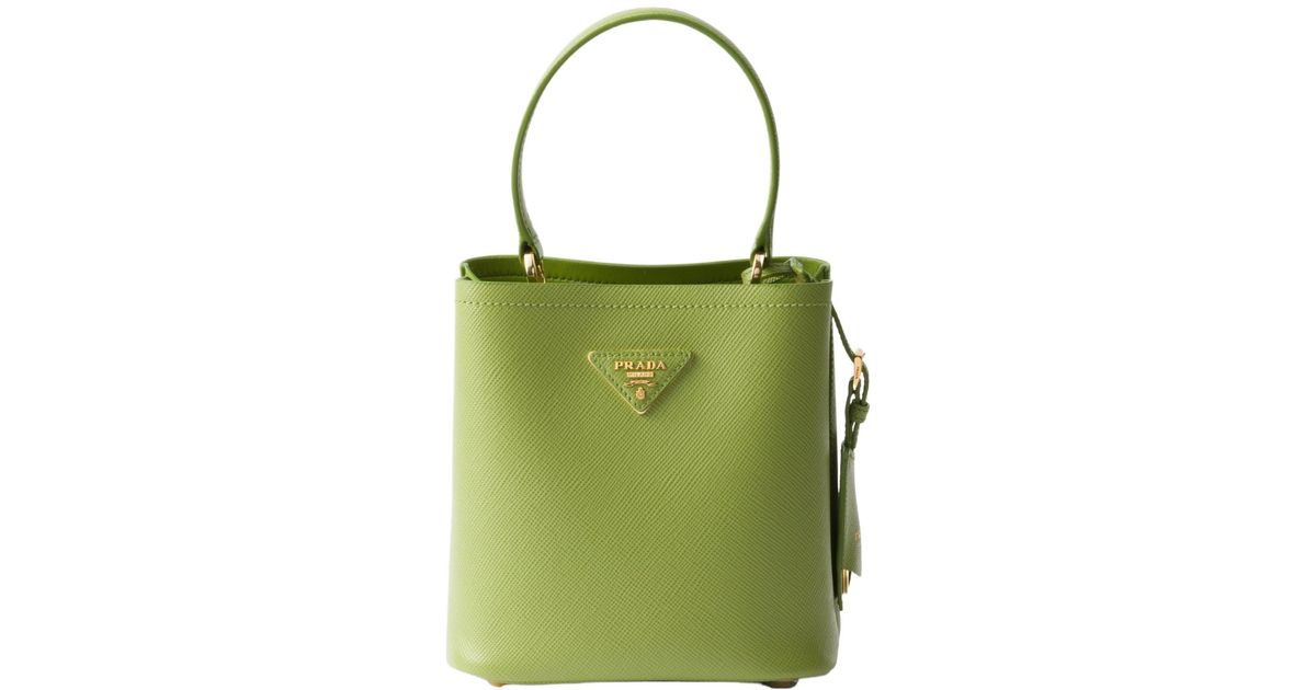 Prada Panier Saffiano Leather Mini-Bag in Green | Lyst