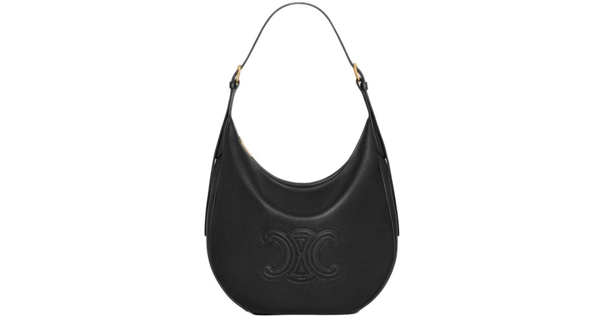 Celine Heloise Logo Handbag in Black | Lyst
