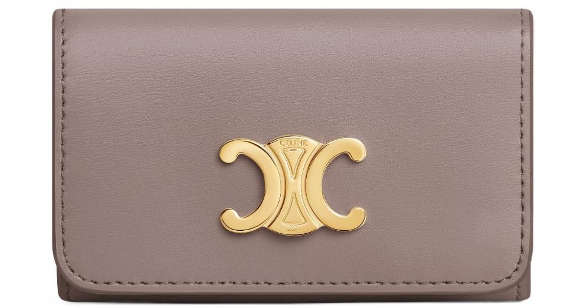 Celine Triomphe Logo Key Pack in White | Lyst