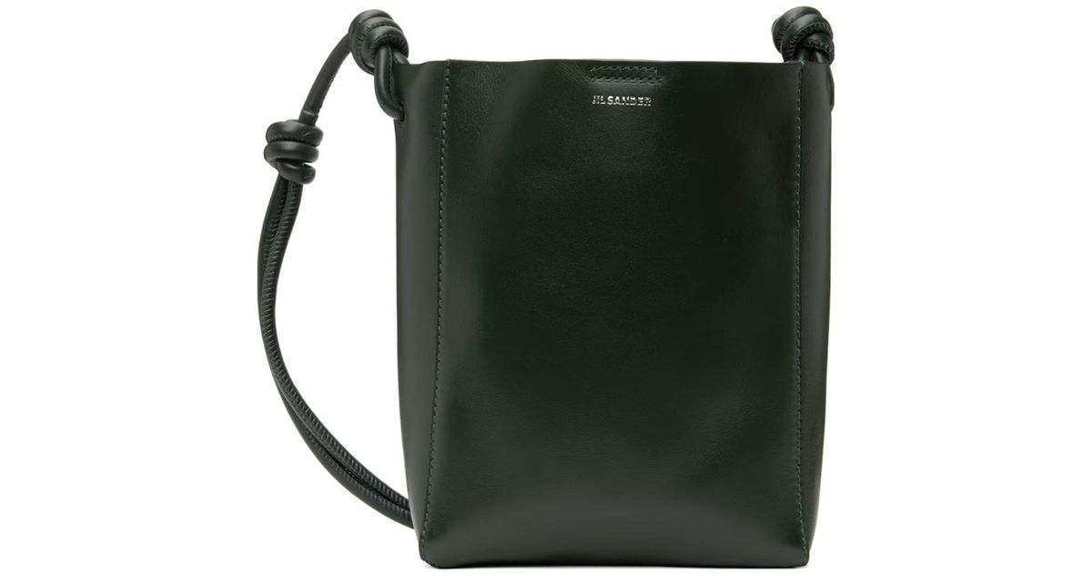 Jil Sander Giro Logo Shoulder Bag in Green | Lyst