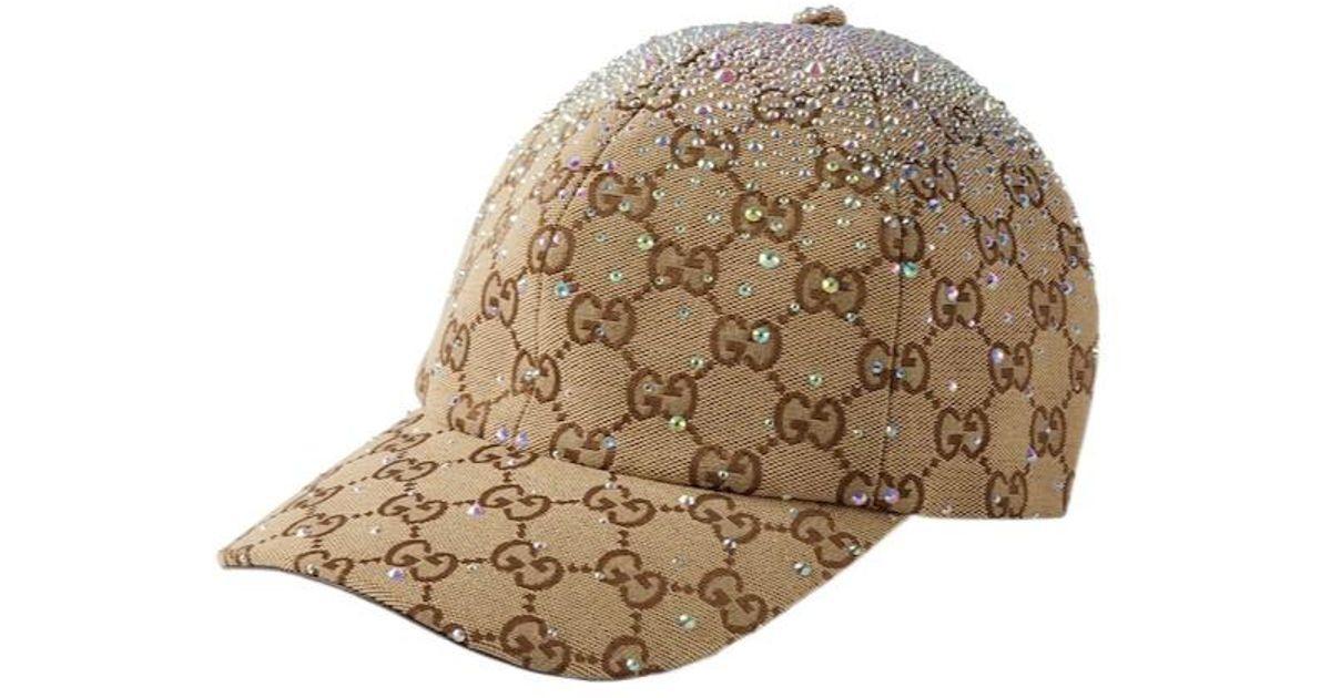 Gucci Crystal Gg Canvas Baseball Cap | Lyst