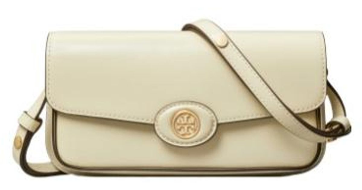 Tory Burch Robinson Rectangular Shoulder Bag in Natural | Lyst