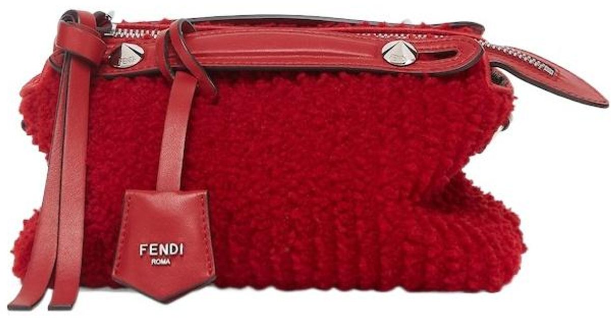 Fendi By The Way Soft Mini Crossbody Bag in Red | Lyst