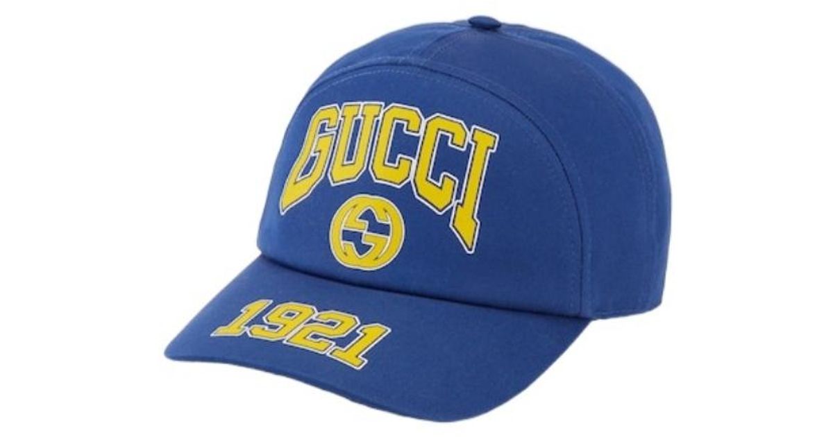 Gucci Interlocking G 1921 Baseball Cap in Blue for Men | Lyst