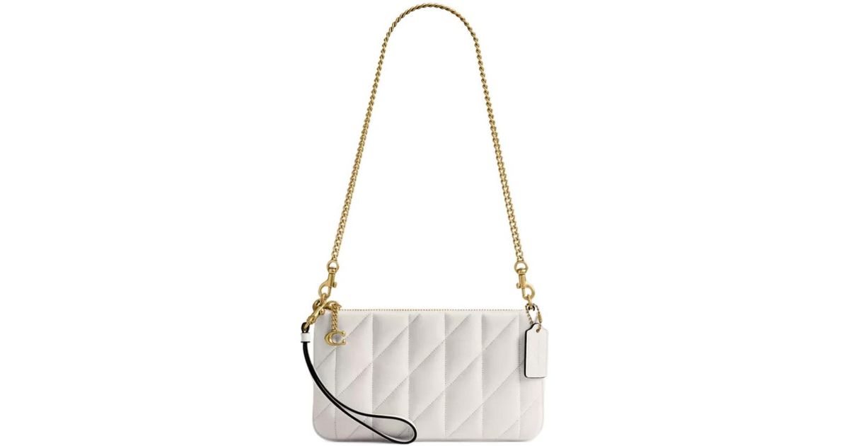 COACH Quilted Crossbody Bag in White | Lyst