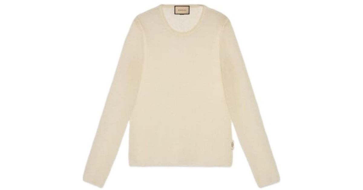 Gucci Open-Knit Mohair-Silk Jumper in Natural for Men | Lyst