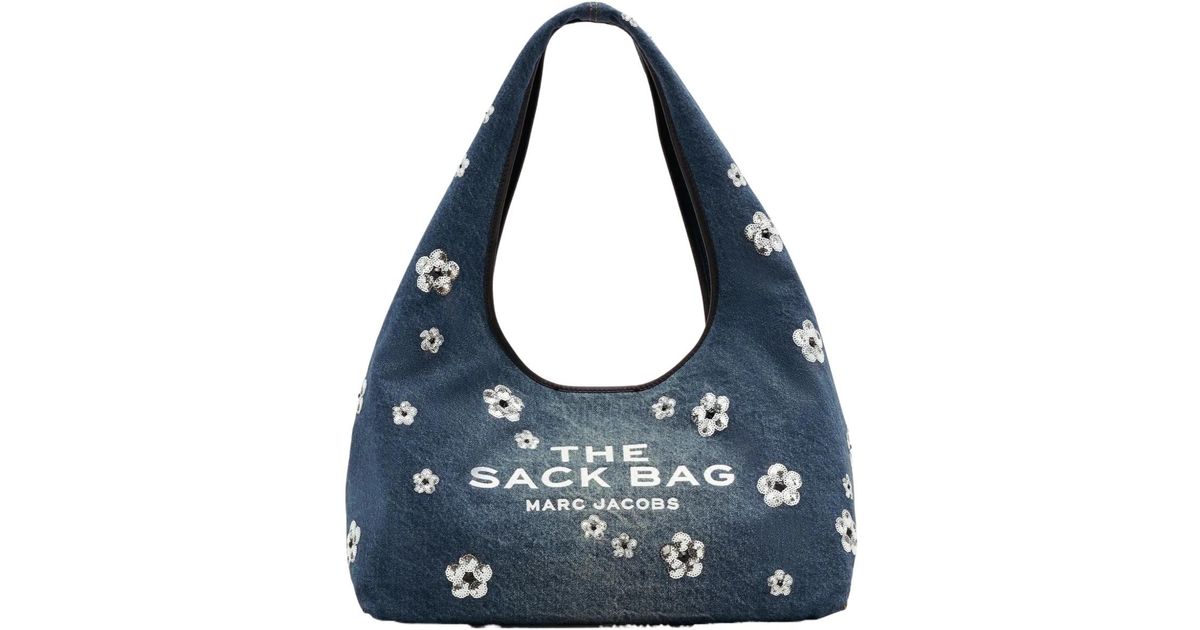 Marc Jacobs Flower Denim Shoulder Bag in Blue | Lyst