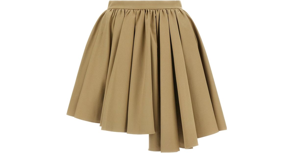 Self-Portrait Asymmetrical Skirt in Natural | Lyst UK