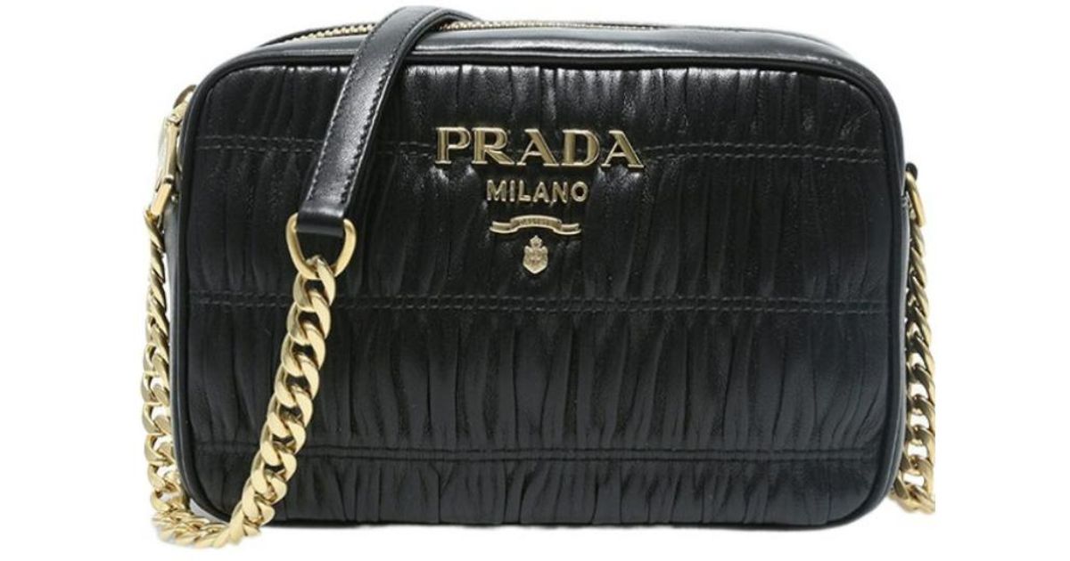 Prada Logo Cross-Body Bag in Black | Lyst