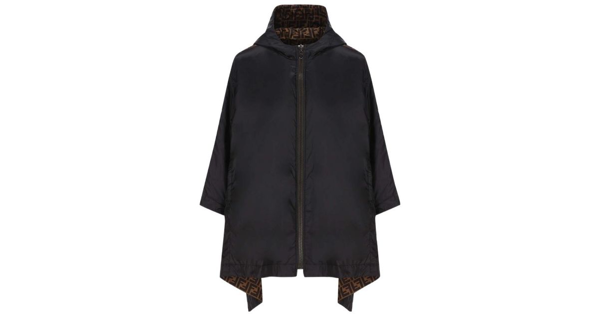Fendi Hood And Cape On Both Sides in Black | Lyst