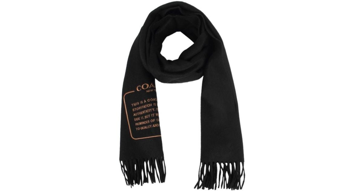 COACH Logo Embroidery Scarf in Black for Men | Lyst