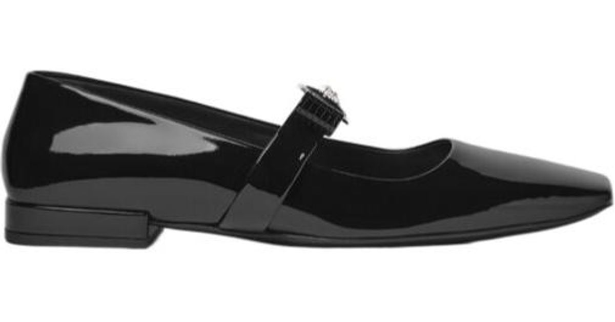 Versace Square-Toed Ballet Shoes in Black | Lyst