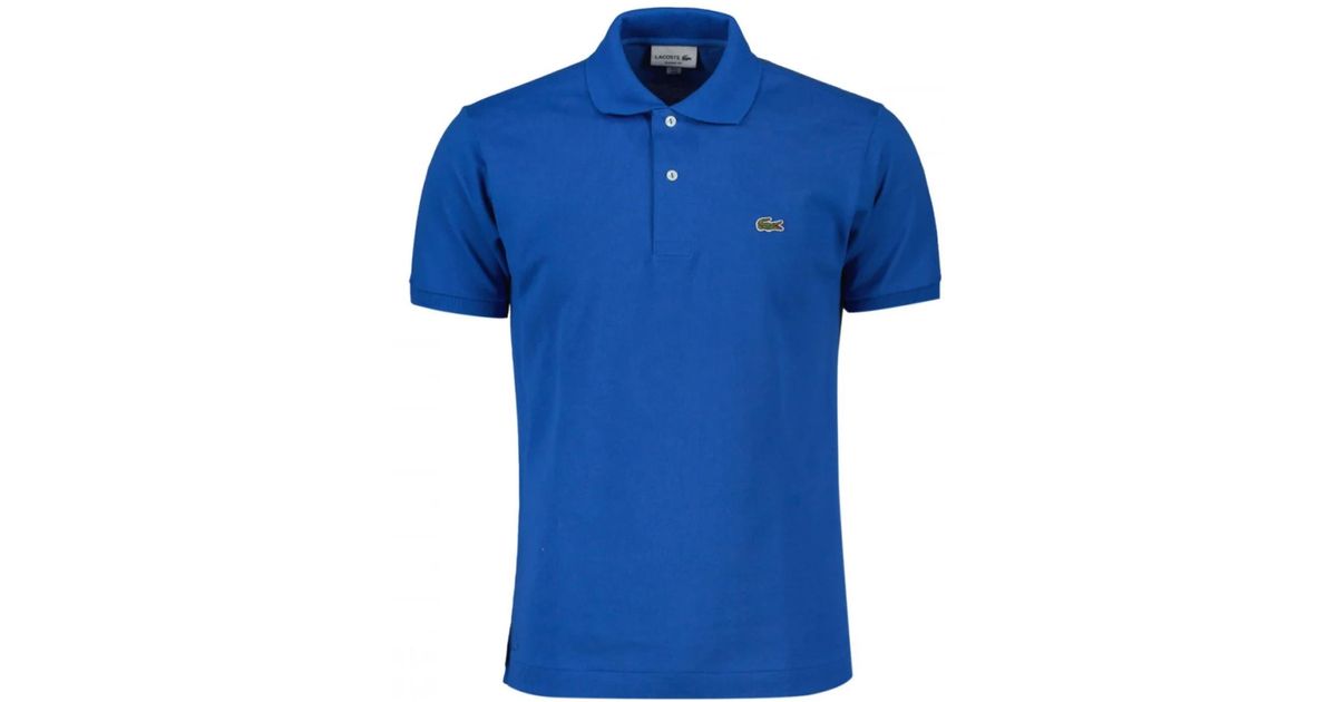 Lacoste Polo Shirt With Logo Pattern in Blue for Men | Lyst
