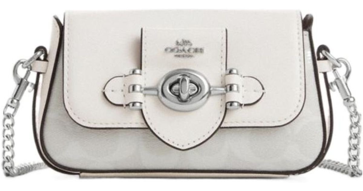 COACH Adjustable Shoulder Strap Single Shoulder Bag in White | Lyst