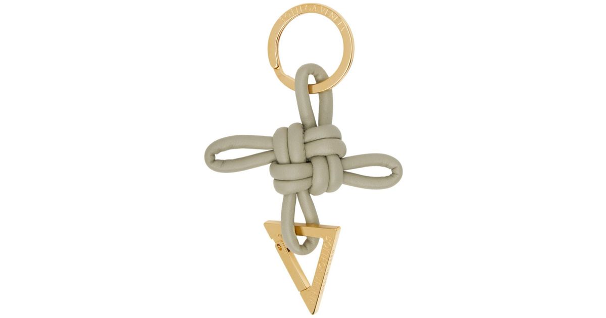 Bottega Veneta Triangle Key Chain in White | Lyst