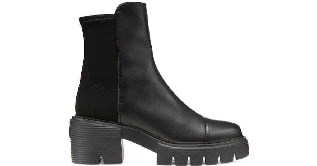 Stuart Weitzman Logo Ankle Boots in Black | Lyst