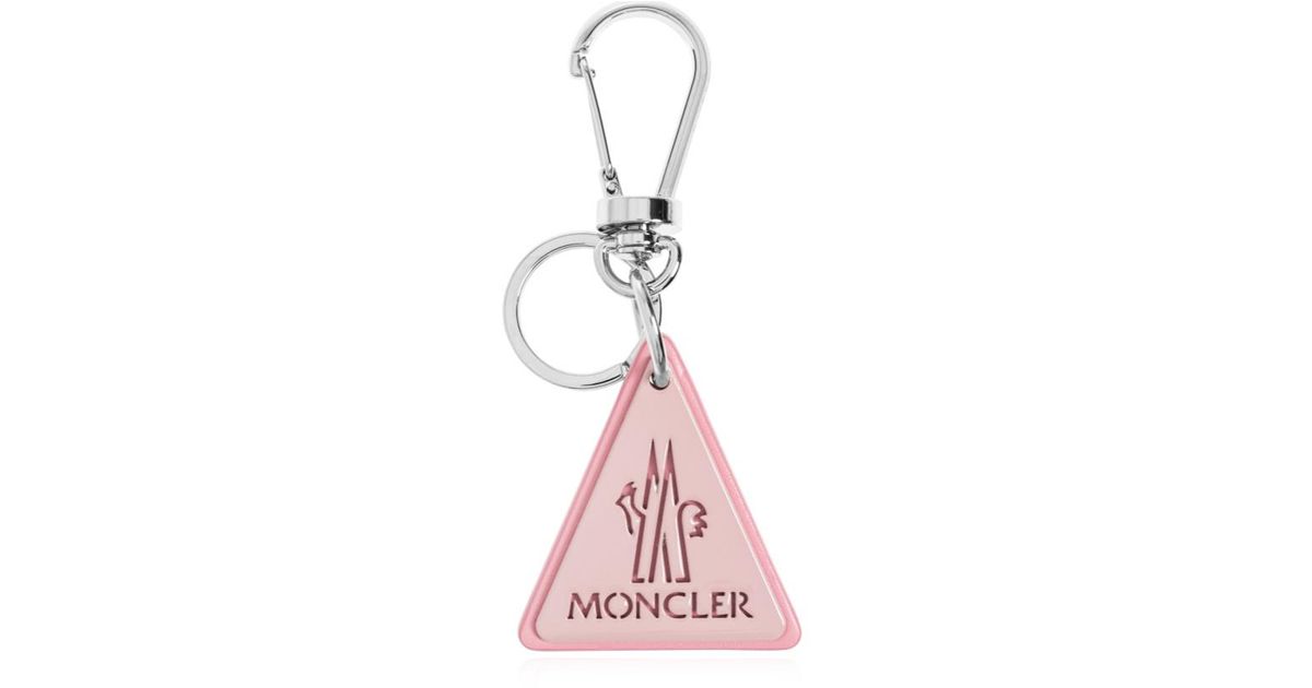 Moncler Logo Keychain in Pink | Lyst