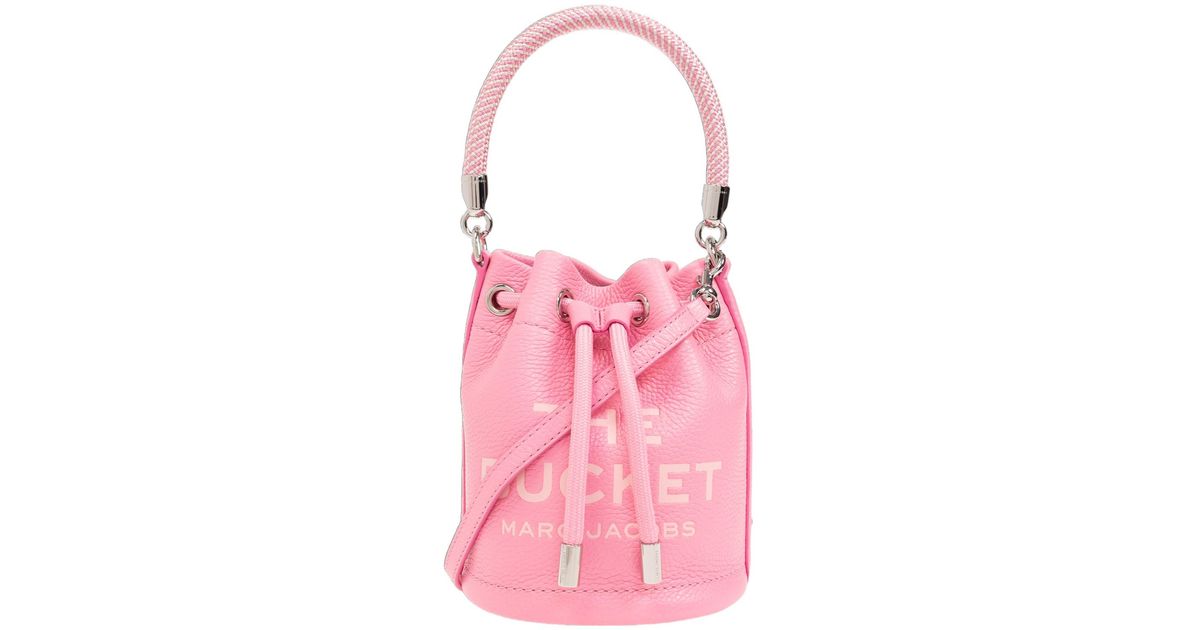 Marc Jacobs The Leather Mini Bucket Bag in Pink | Lyst