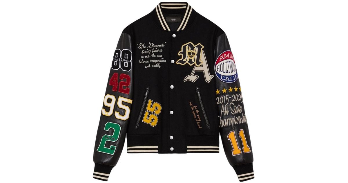 Amiri Varsity Patch Jacket in Black for Men | Lyst