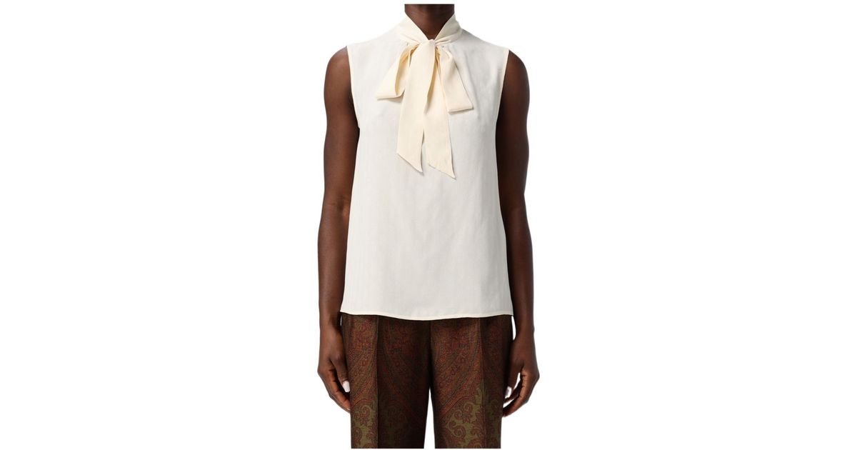 Etro Silk-Blend Jacquard Top With Silk Scarf And Paisley Motif in ...