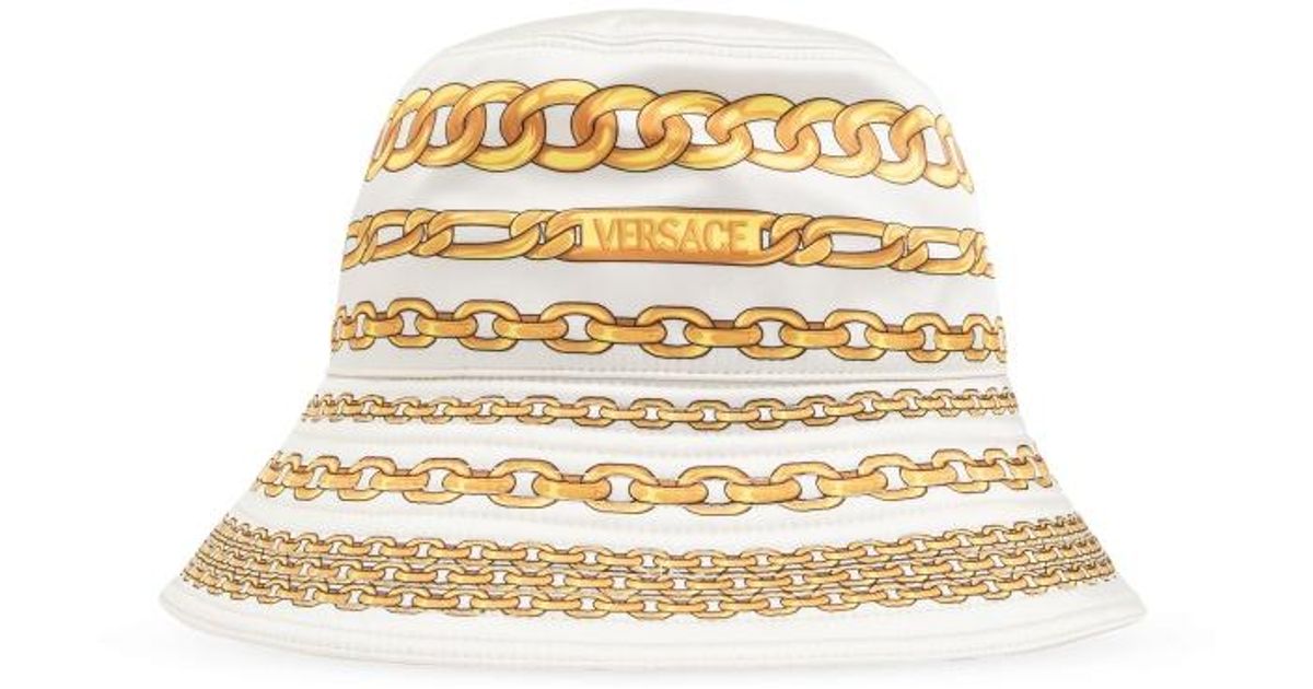 Versace Pattern Hat in Natural | Lyst