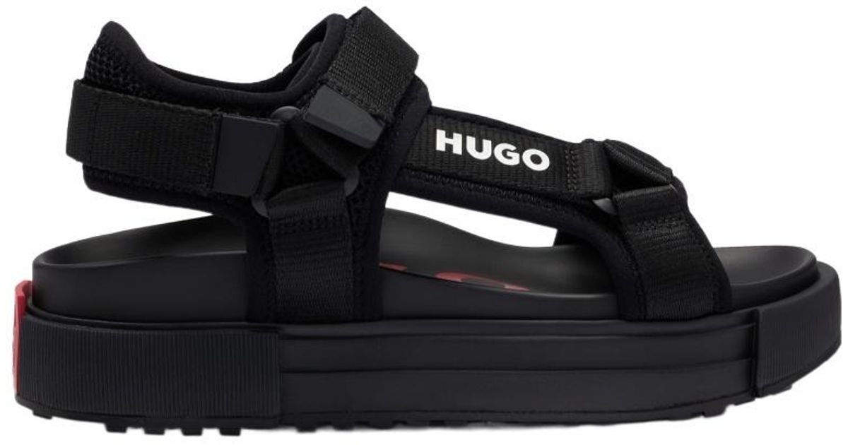 BOSS Logo Sandals in Black for Men | Lyst