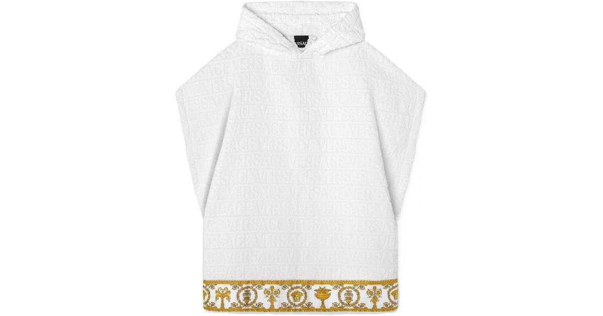 Versace Hooded Cloak in White | Lyst
