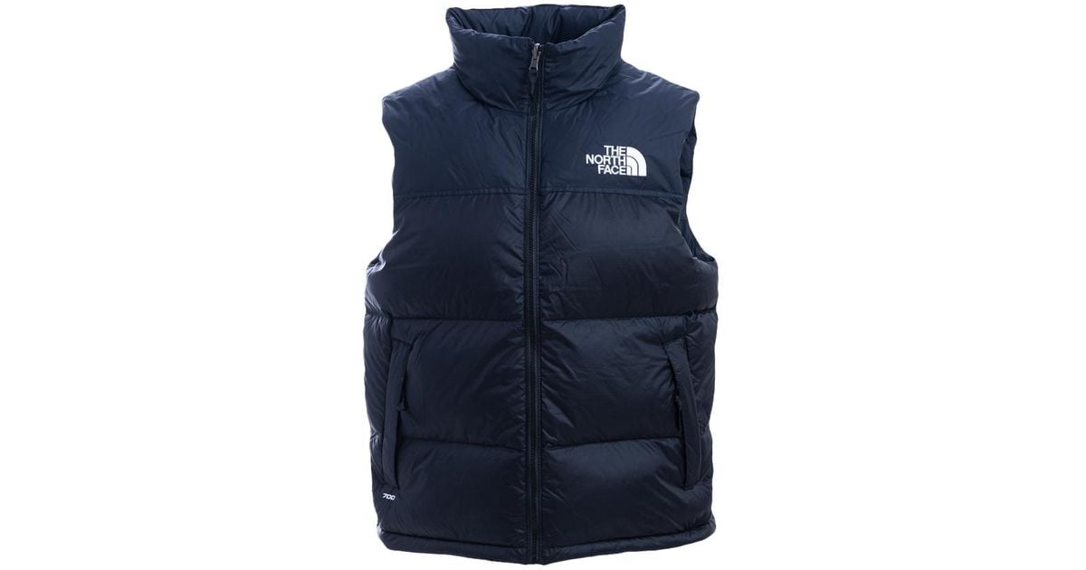 The North Face Embroidered Padded Vest in Blue for Men | Lyst