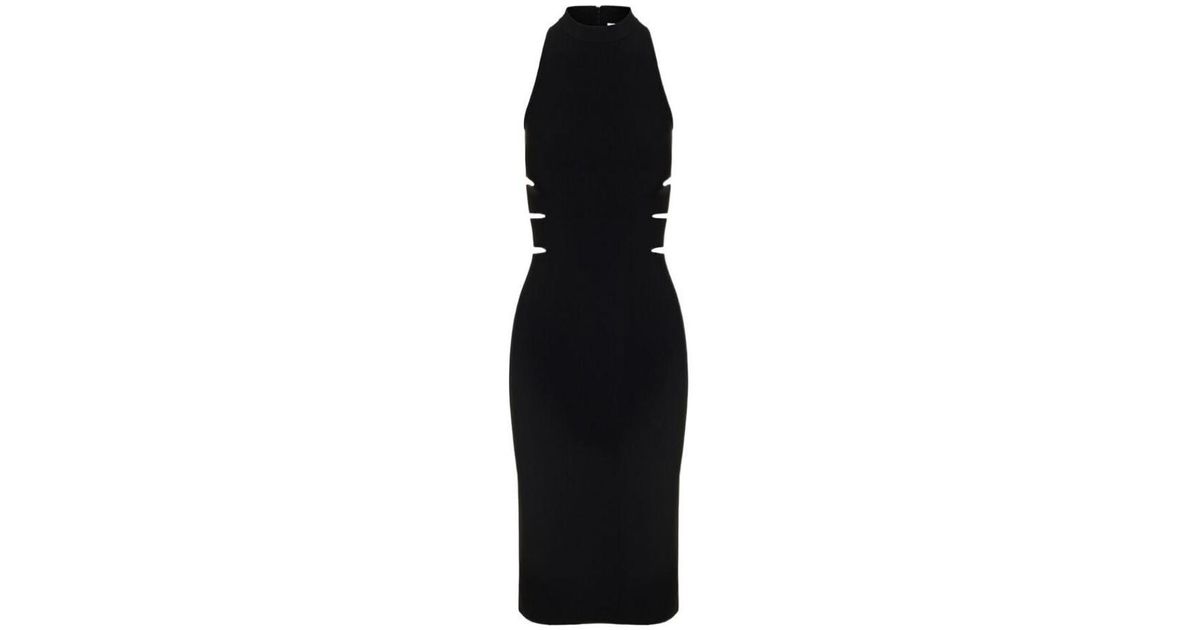 Alaïa A Hollow-Out Medium-Length Dress Hanging From The Neck in Black ...
