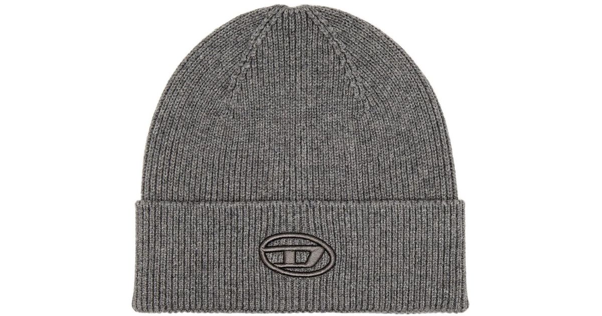 DIESEL Rib Hat in Gray for Men | Lyst