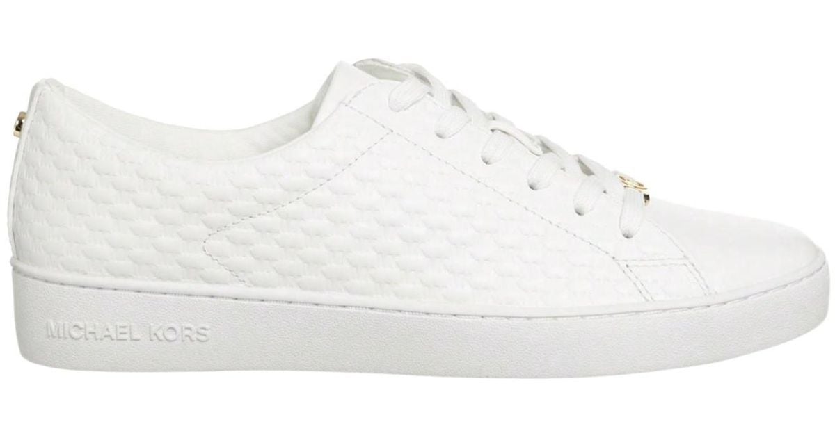 Michael Kors Keaton Logo-Debossed Sneakers in White | Lyst